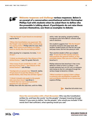 Educational Activities | Benjamin Franklin | Ken Burns | PBS